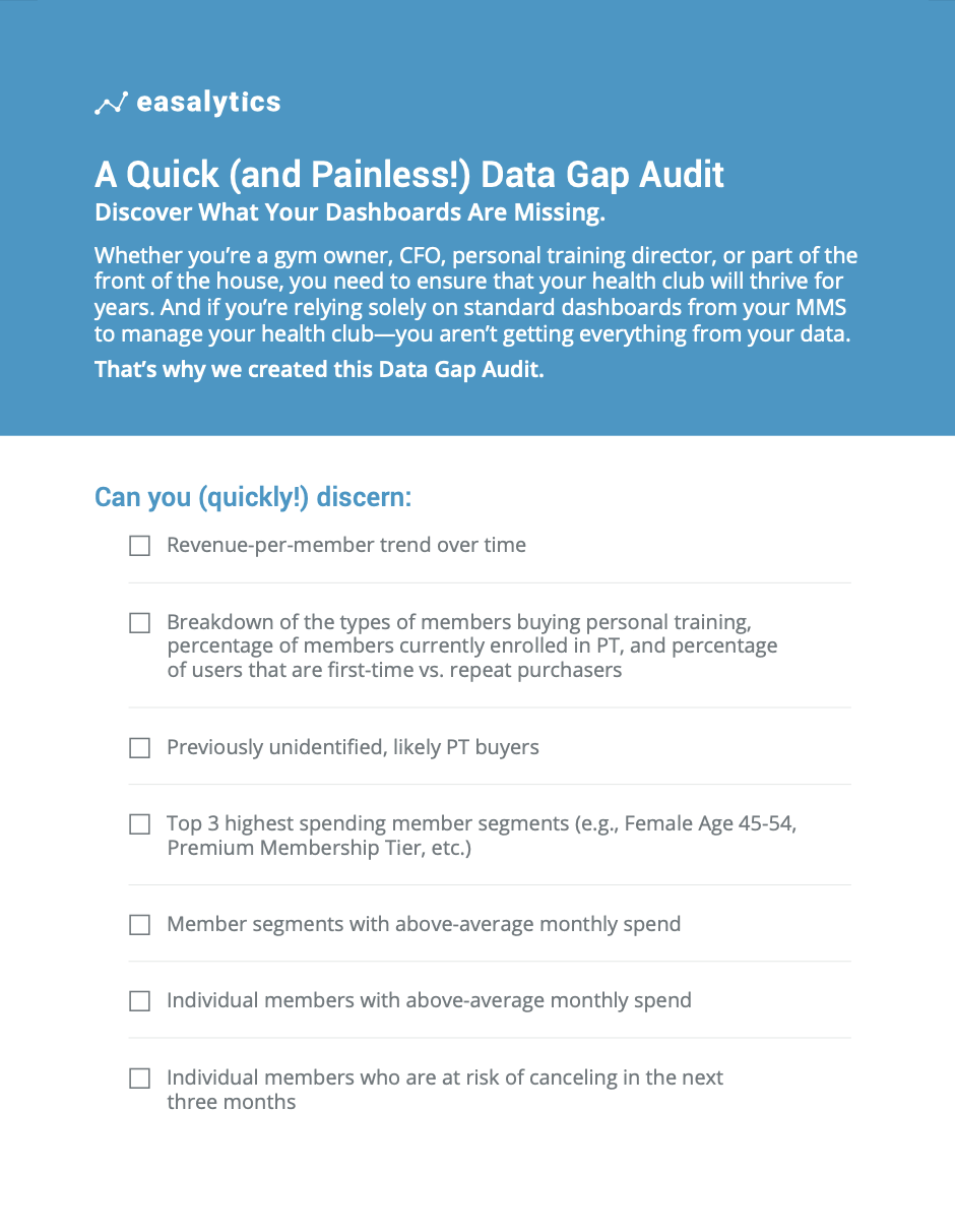 Data Gap Checklist | Health Clubs